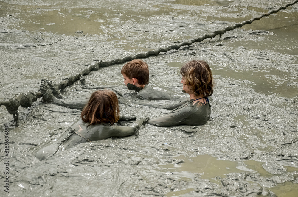 natural volcano mud bath Stock Photo | Adobe Stock