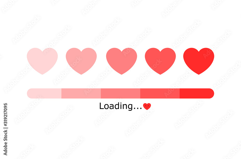 The love level is being uploaded. Love rating scale. The heart ...