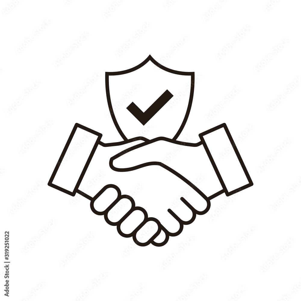 Trust icon vector. Handshake icon. Partnership and agreement symbol ...