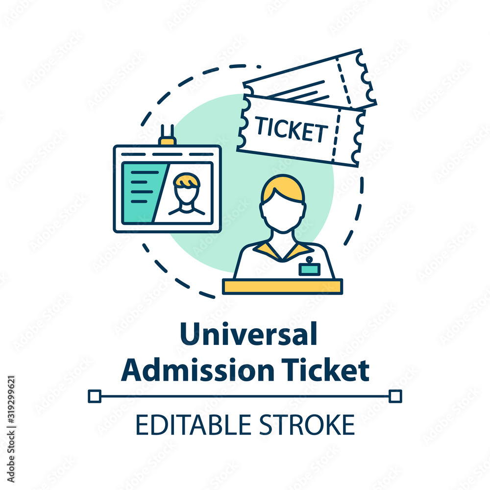 Universal admission ticket concept icon. Personal premium access pass ...