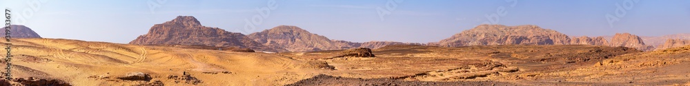 Egypt. Desert and mountains of the Sinai Peninsula. Sands, dunes, rocks ...