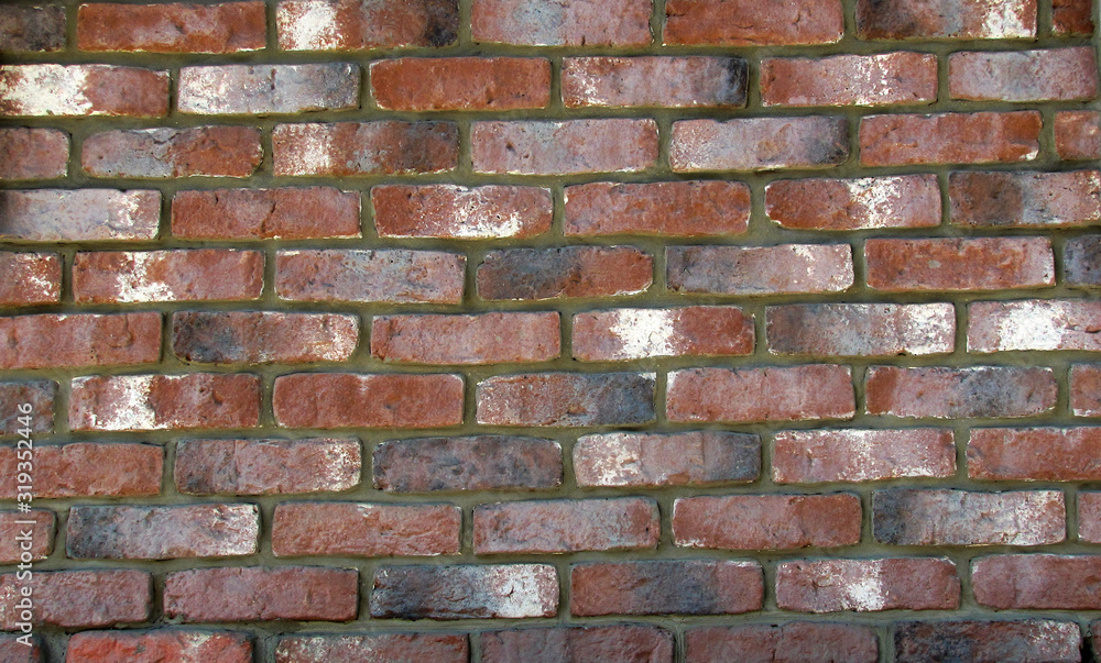 Vintage brickwork background of the 19th century. Very old bricks ...