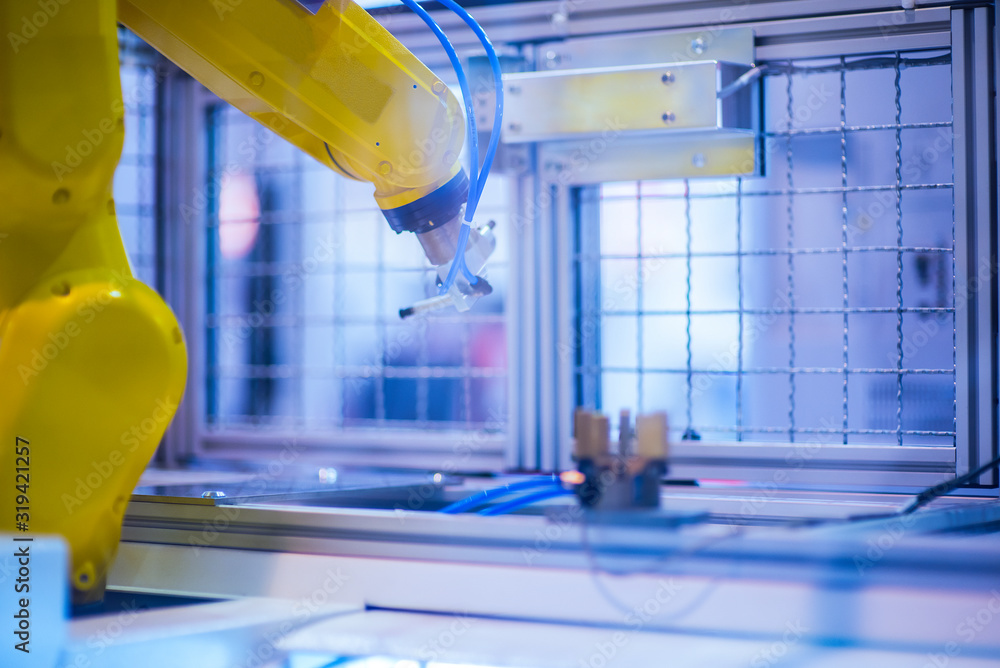 Augmented reality for industry concept. Robotic and Automation system control application on ...