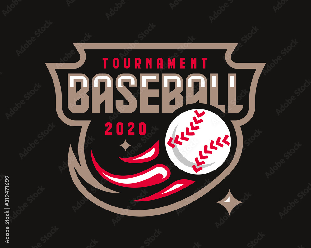 Baseball logo design, emblem tournament template editable for your ...