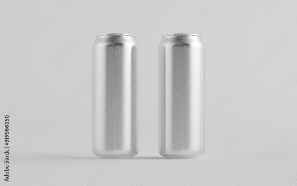 16 oz. / 500ml Aluminium Beer / Soda / Energy Drink Can Mockup - Two Cans. 3D Illustration Stock ...