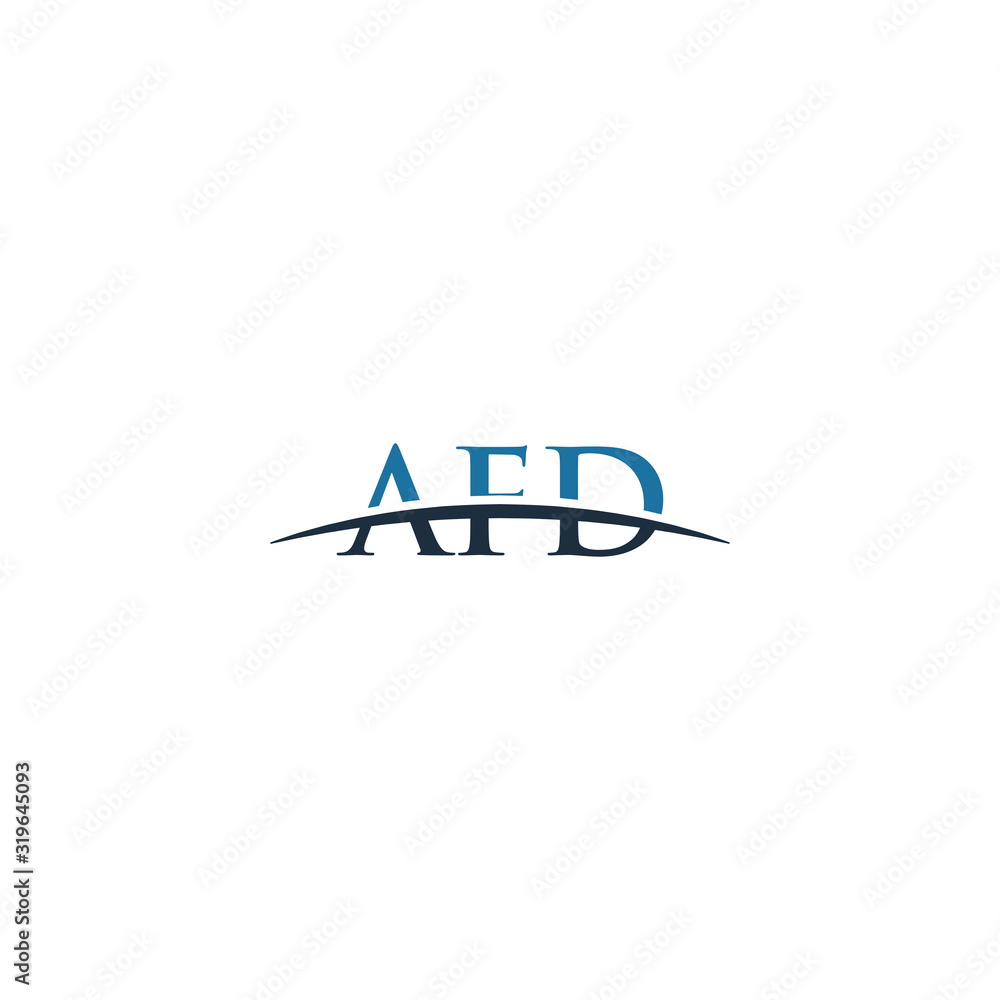 Initial letter AFD, overlapping movement swoosh horizon logo company ...