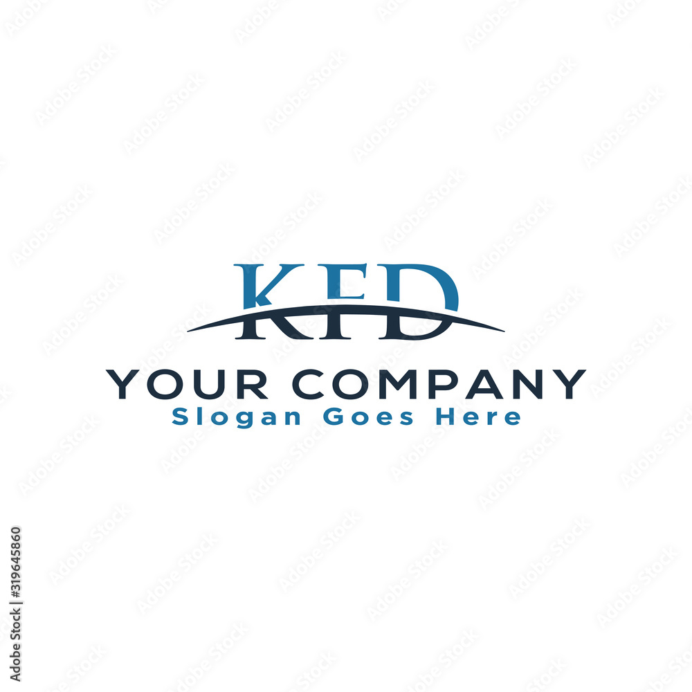 Vetor Initial letter KFD, overlapping movement swoosh horizon logo ...