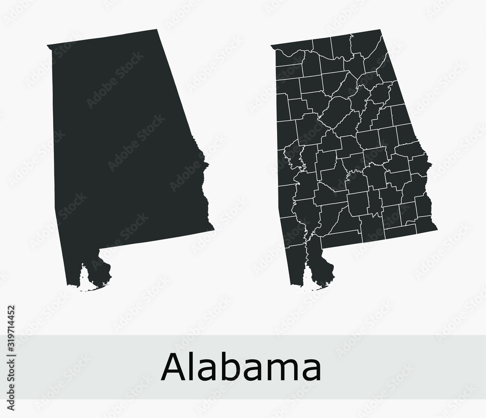 Alabama vector maps counties, townships, regions, municipalities ...