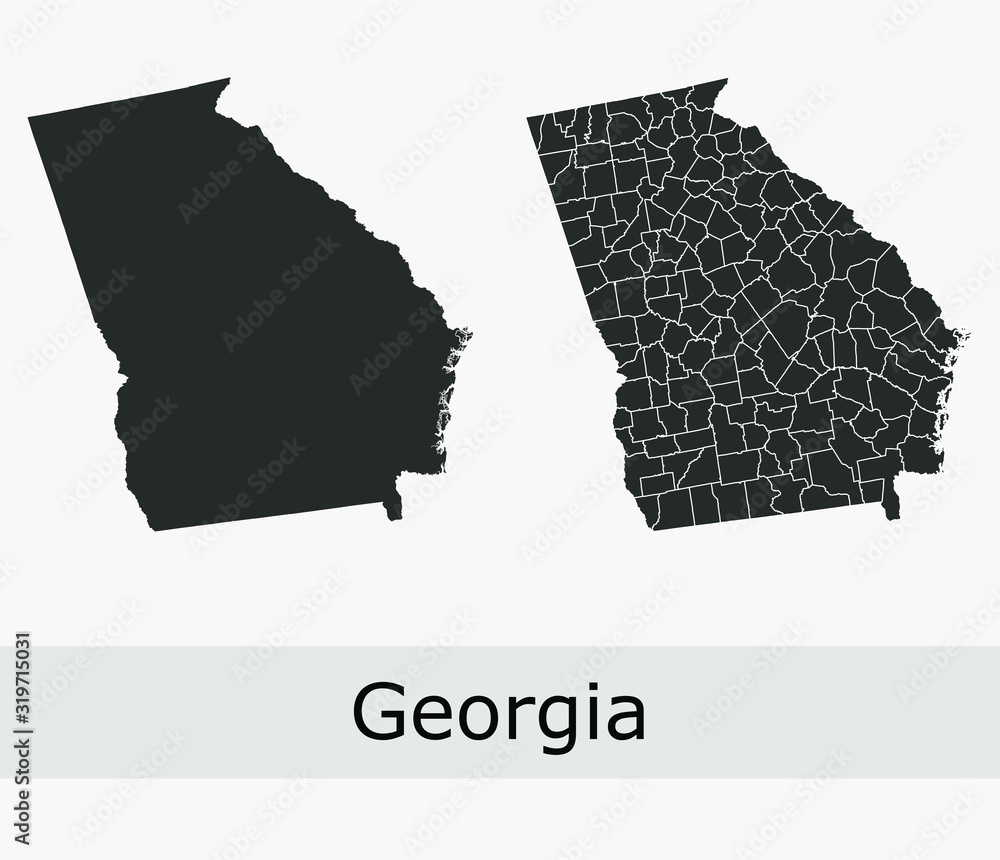 Georgia vector maps counties, townships, regions, municipalities ...