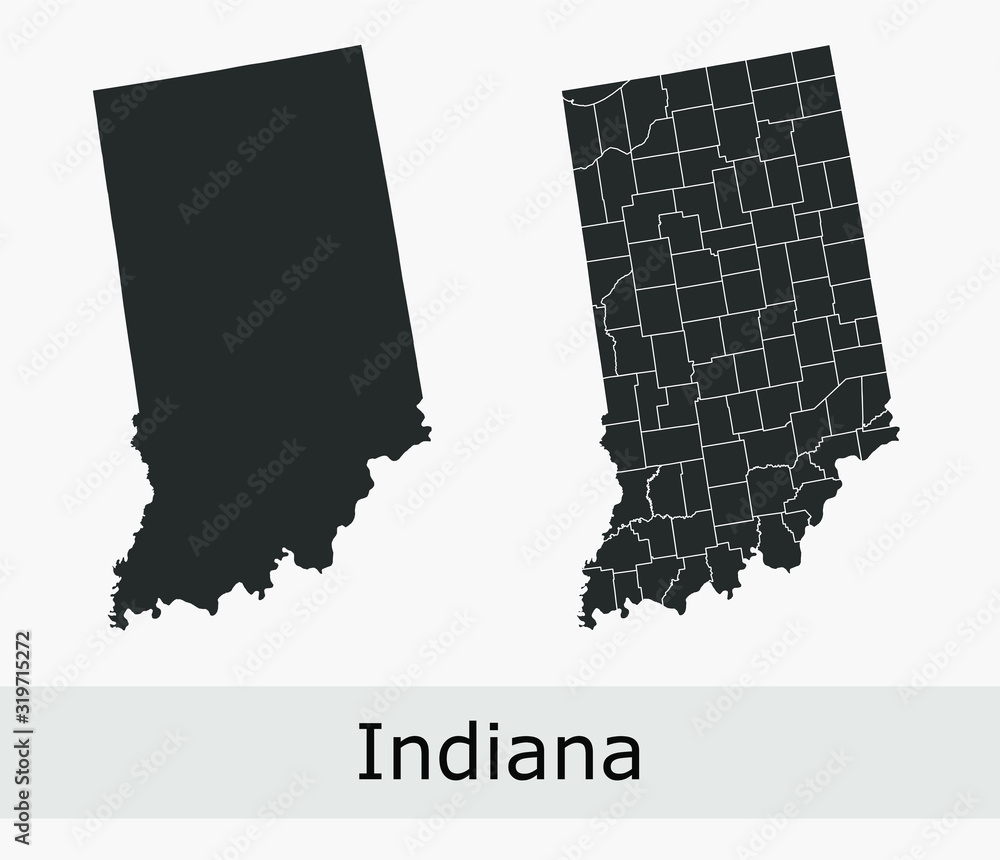 Indiana vector maps counties, townships, regions, municipalities ...