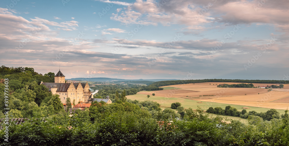 Beautiful landscape from the Main River valley near the village of ...