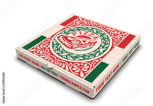 Vintage Pizza Box Label Layout. Buy this stock template and explore ...