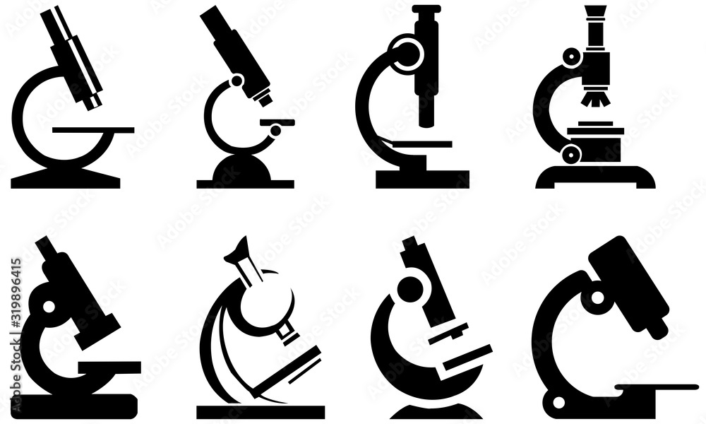collection of microscope vector isolated Stock Vector | Adobe Stock