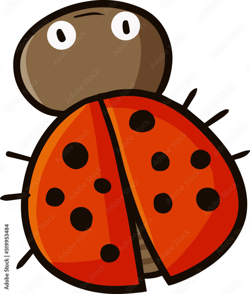 Cute and funny orange ladybug from top view Stock Vector | Adobe Stock