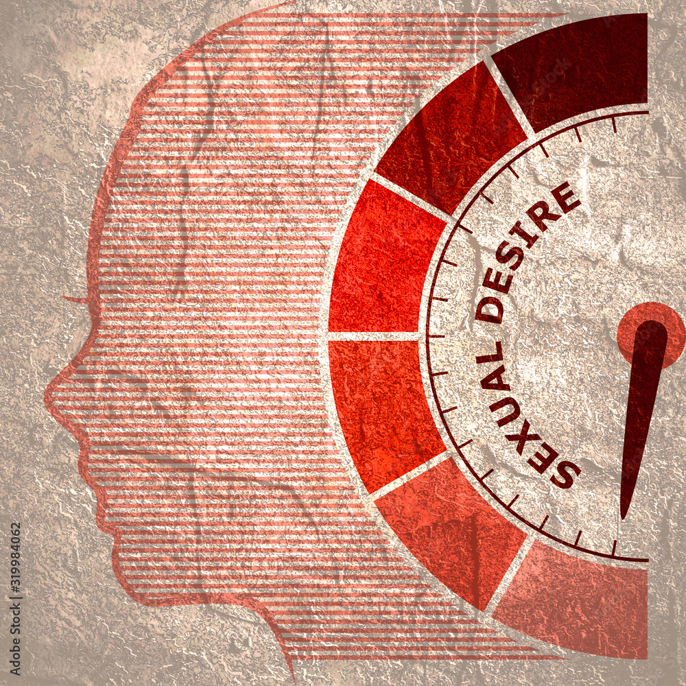 Scale with arrow. The sexual desire level measuring device icon. Sign tachometer, speedometer ...