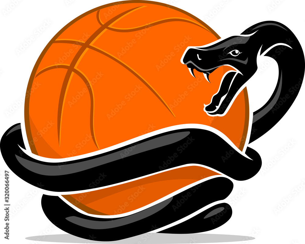 Black Mamba Snake and Basketball Sport Equipment Mascot Stock Vector ...