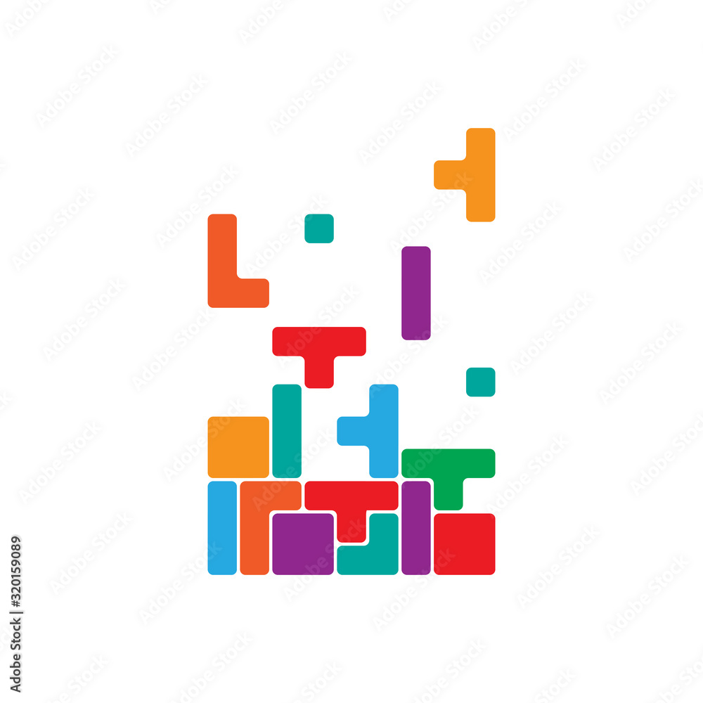 Vetor Colorful tetris game vector design do Stock | Adobe Stock