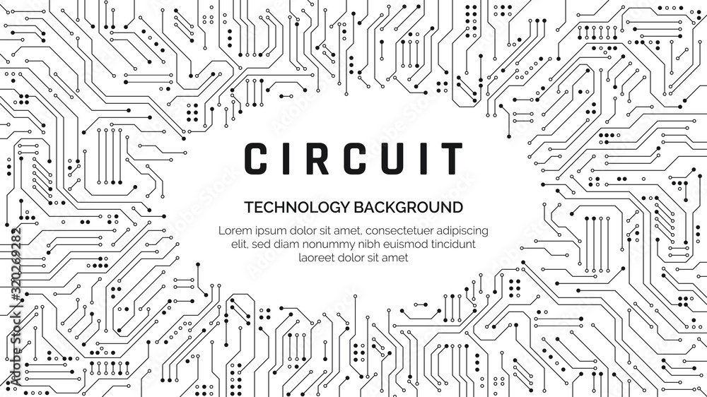 Circuit board texture for banner. Abstract technology background ...
