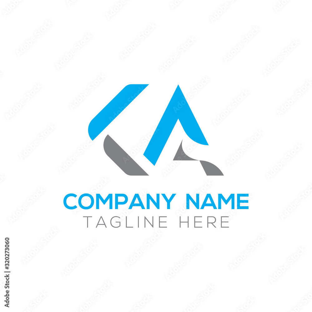 Initial Alphabet KA Logo Design vector Template. Linked Letter KA Logo ...