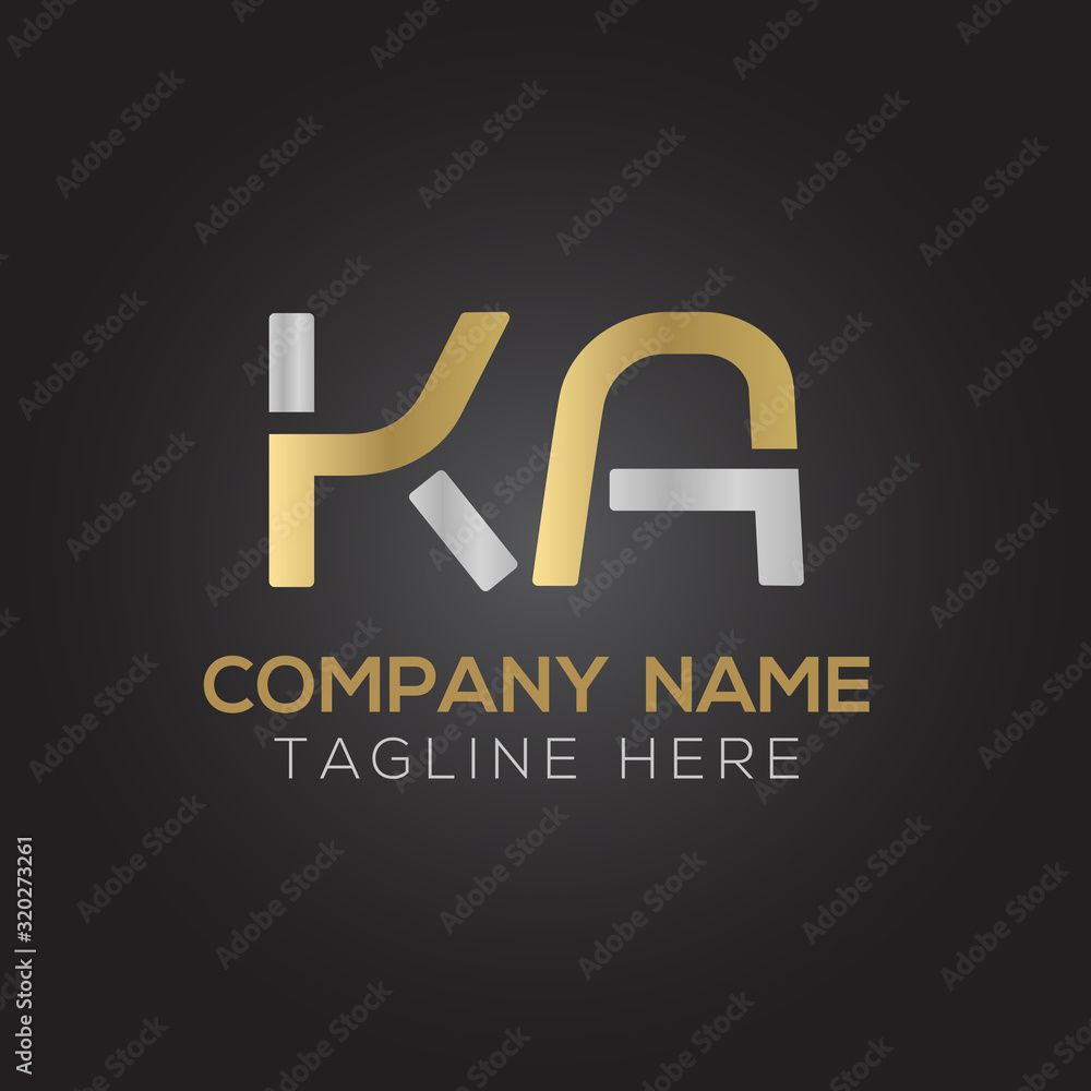 Initial Alphabet KA Logo Design vector Template. Linked Letter KA Logo ...