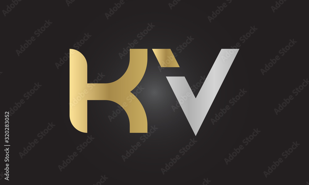 Vector de Stock Initial Alphabet KV Logo Design vector Template. Linked Letter KV Logo Vector ...