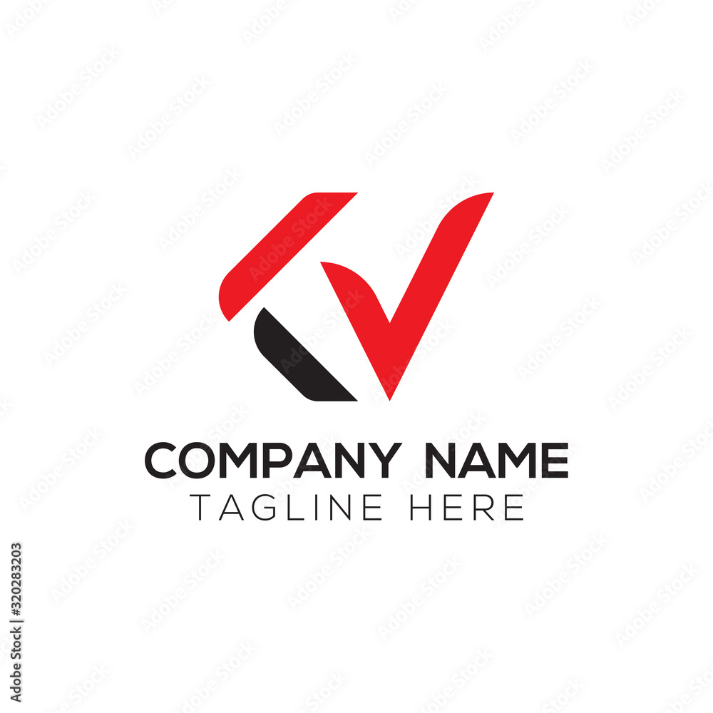 Initial Alphabet KV Logo Design vector Template. Linked Letter KV Logo ...