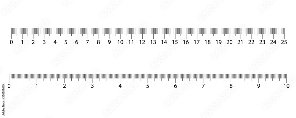 Inch and metric rulers. Centimeters and inches measuring scale cm ...