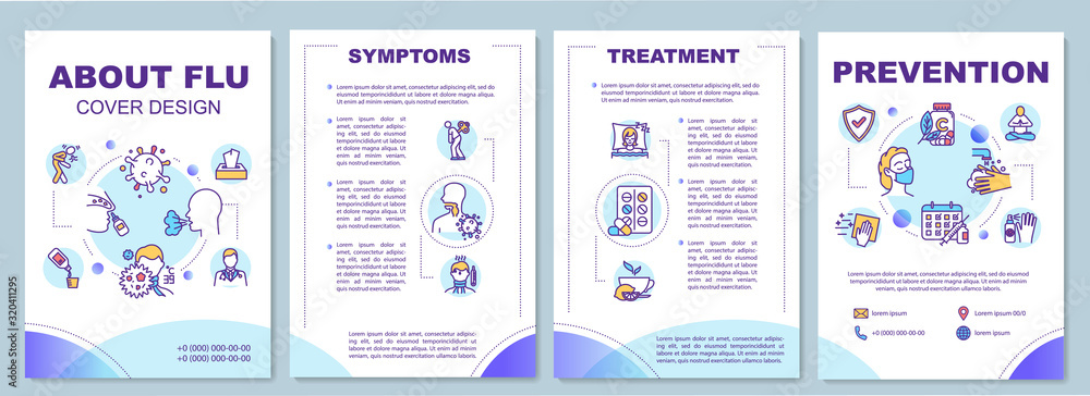 Vector de Stock About flu brochure template. Influenza symptoms and ...