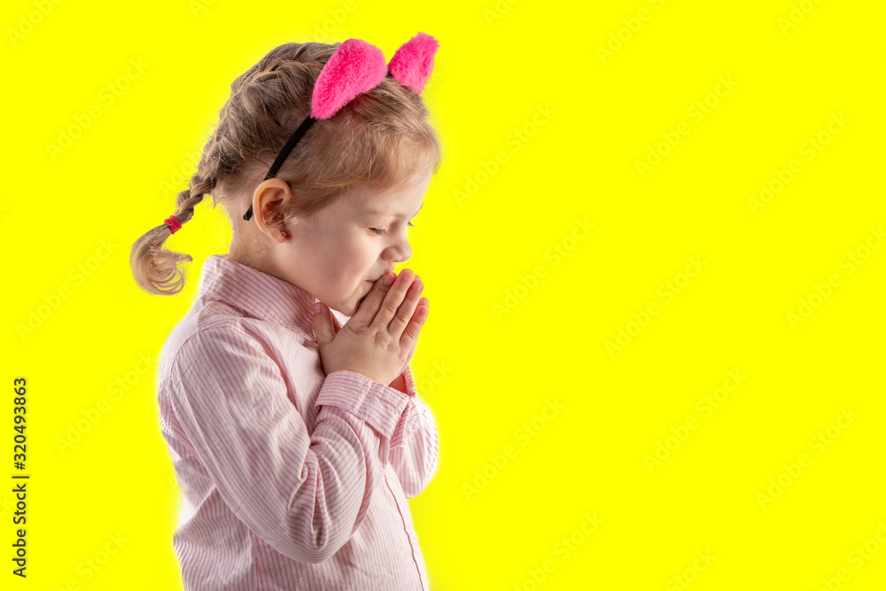 little girl pray. Faith and the Bible concept. Stock Photo | Adobe Stock