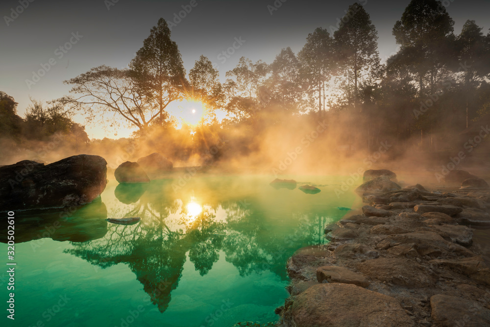 Hot Springs Onsen Natural Bath at National Park Chae Son, Lampang ...