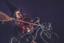 Witch On Bicycle Free Stock Photo - Public Domain Pictures