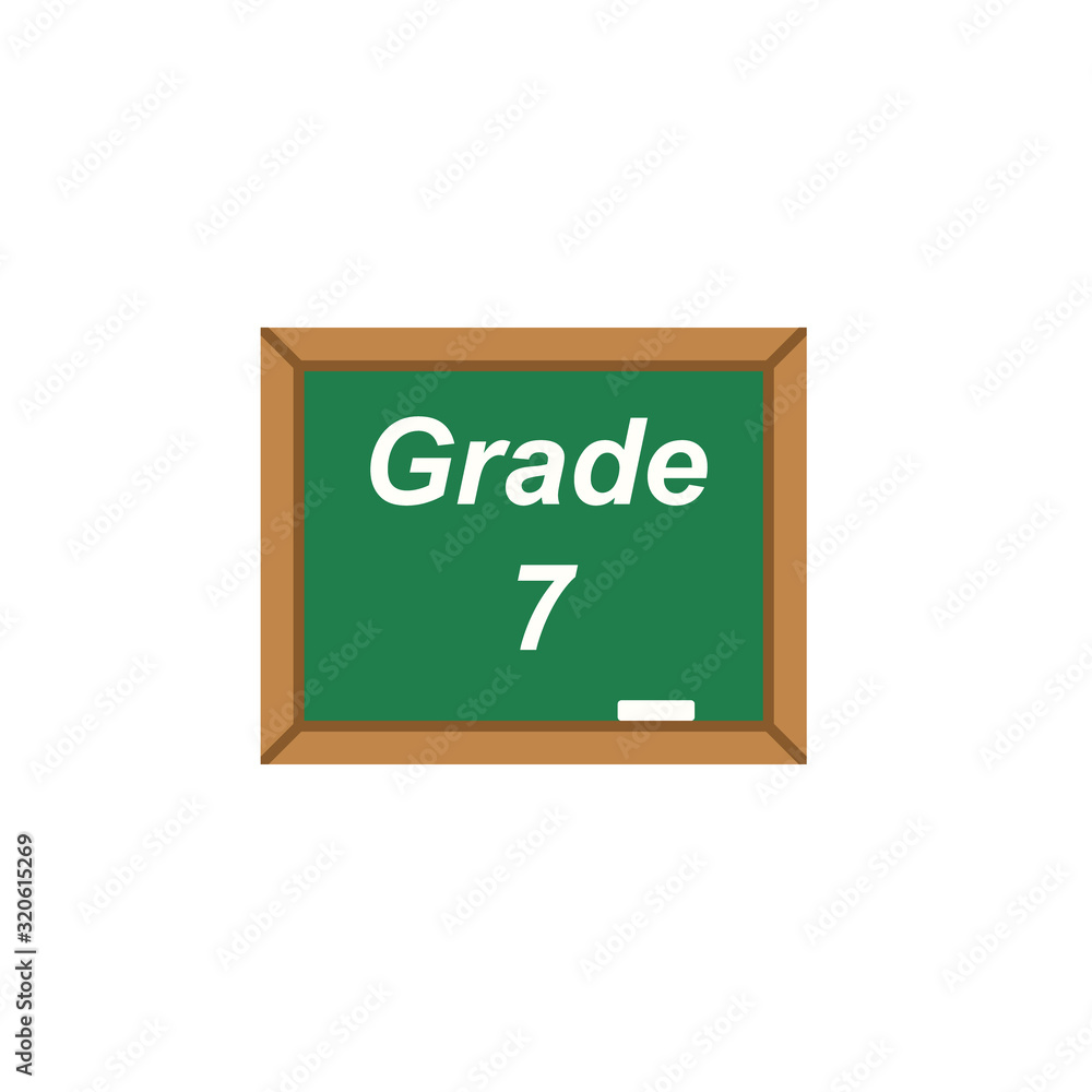 School desk grade 7 icon. Clipart image isolated on white background ...