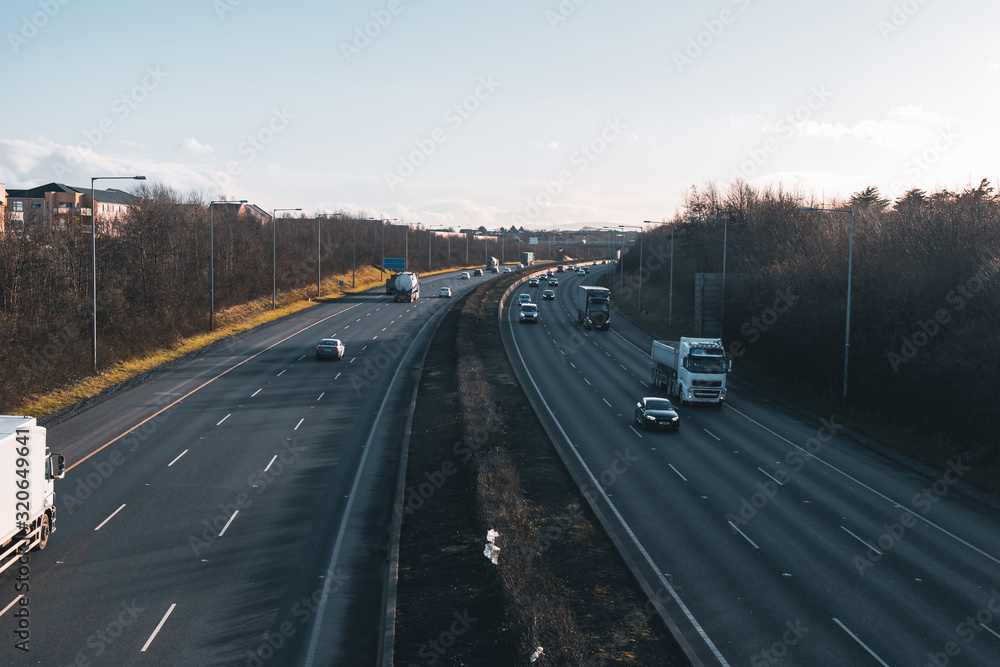 Traffic On The Highway Swords, Ireland Stock Photo | Adobe Stock