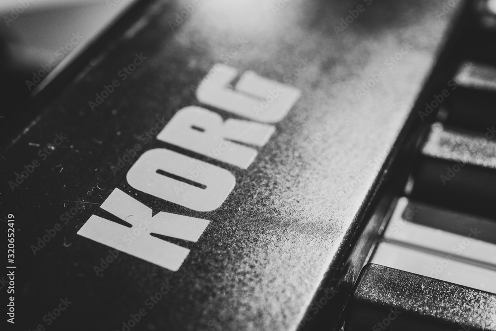 Korg logo on music keyboard music instrument detail Stock Photo | Adobe ...