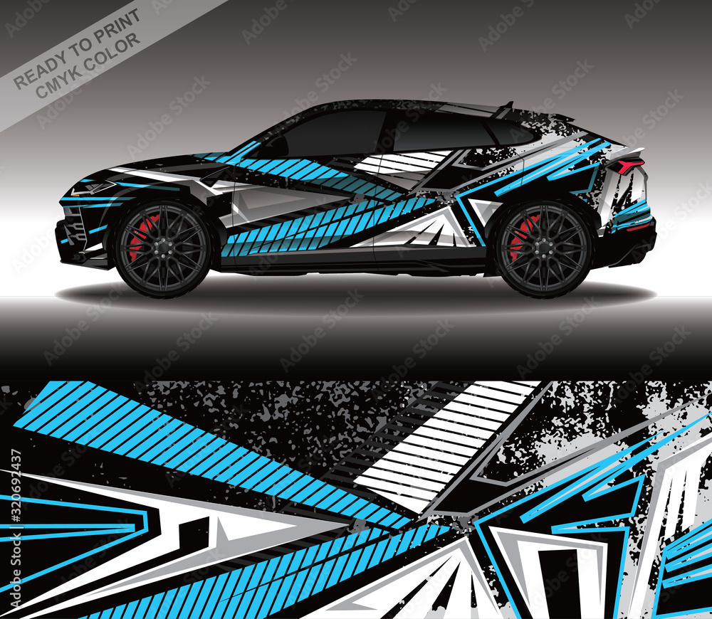 Car wrap decal design vector, custom livery race rally car vehicle ...