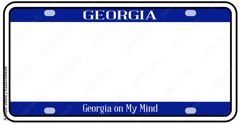 Blank Georgia License Plate Stock Vector | Adobe Stock