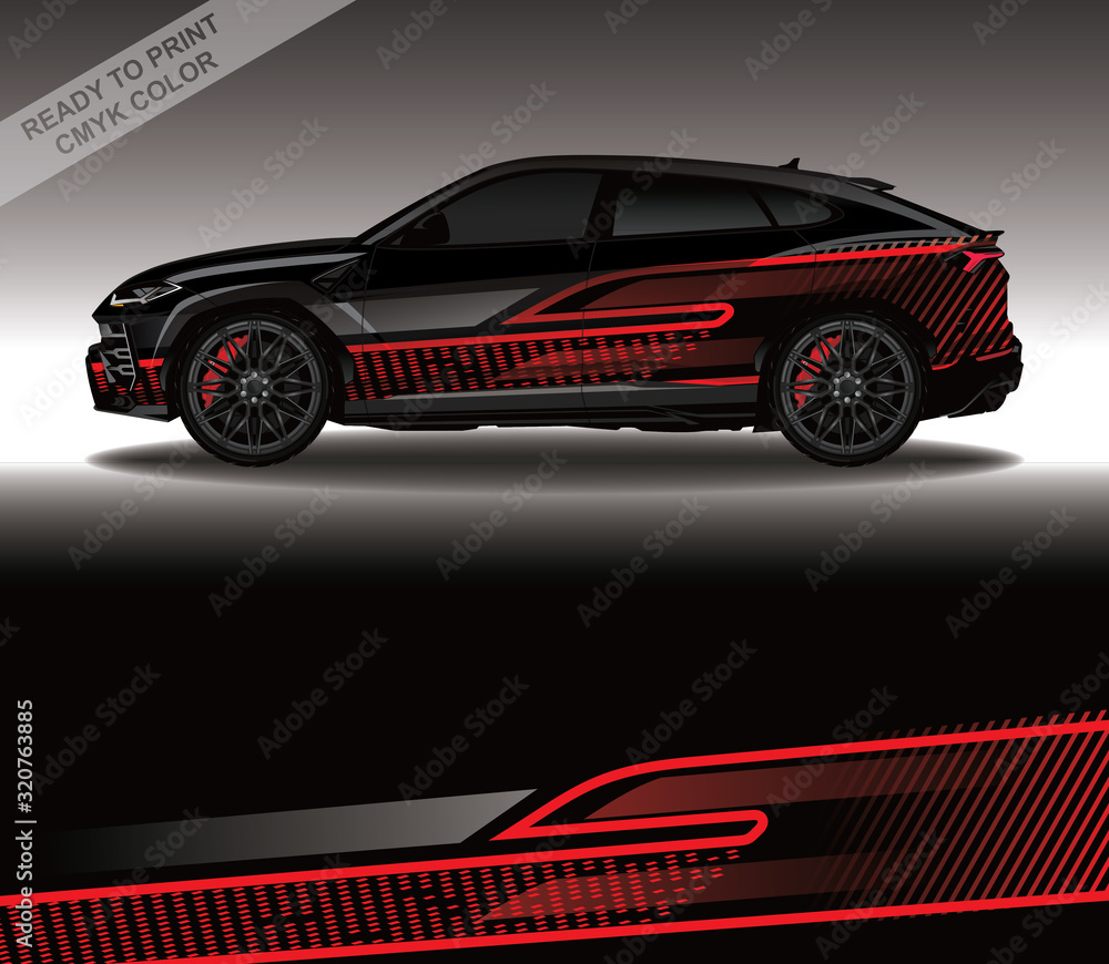 Car wrap decal design vector, custom livery race rally car vehicle ...