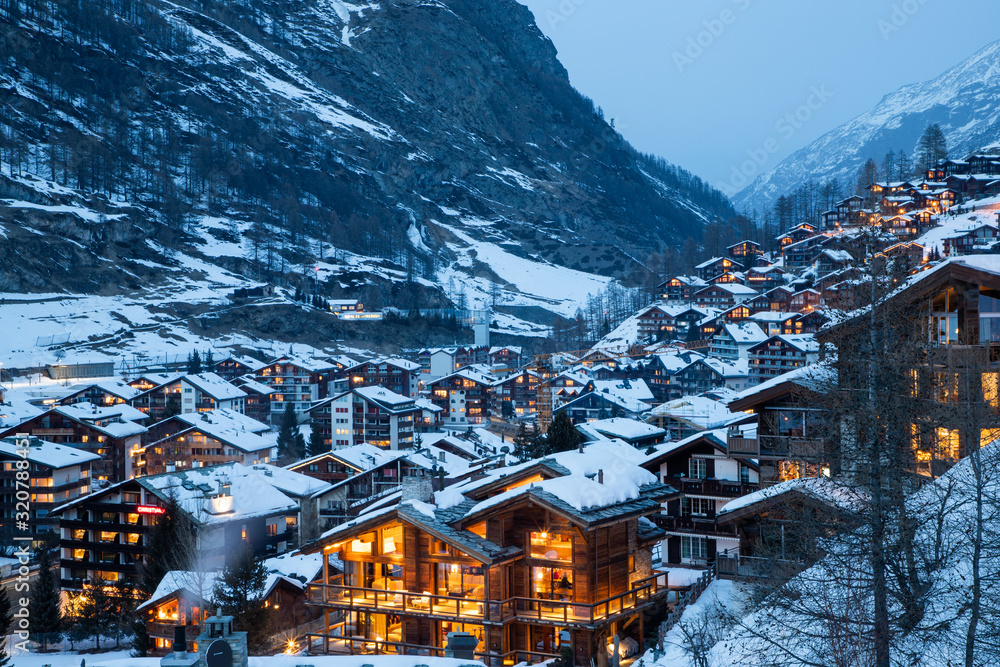 zermatt, beautiful little Swiss village at the foot of Matterhorn ...
