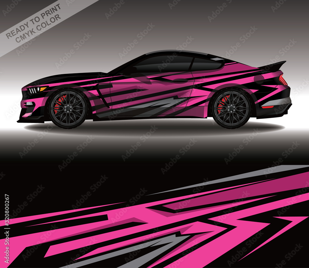 Car wrap decal design vector, custom livery race rally car vehicle ...