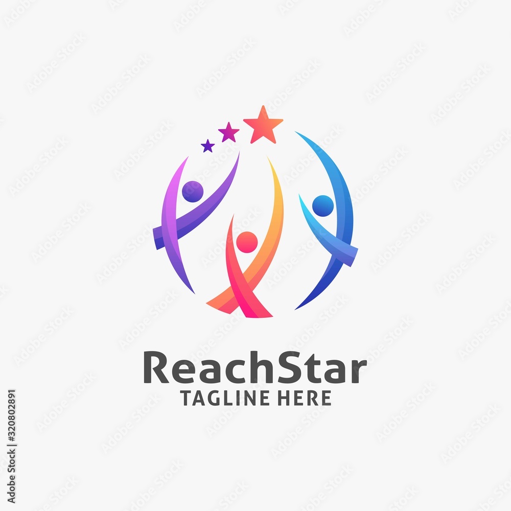 Reaching star logo design Stock Vector | Adobe Stock