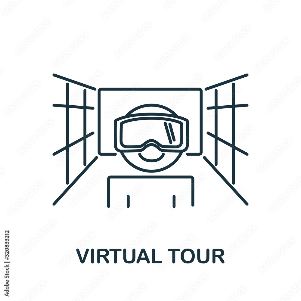 Virtual Tour icon from augmented reality collection. Simple line ...