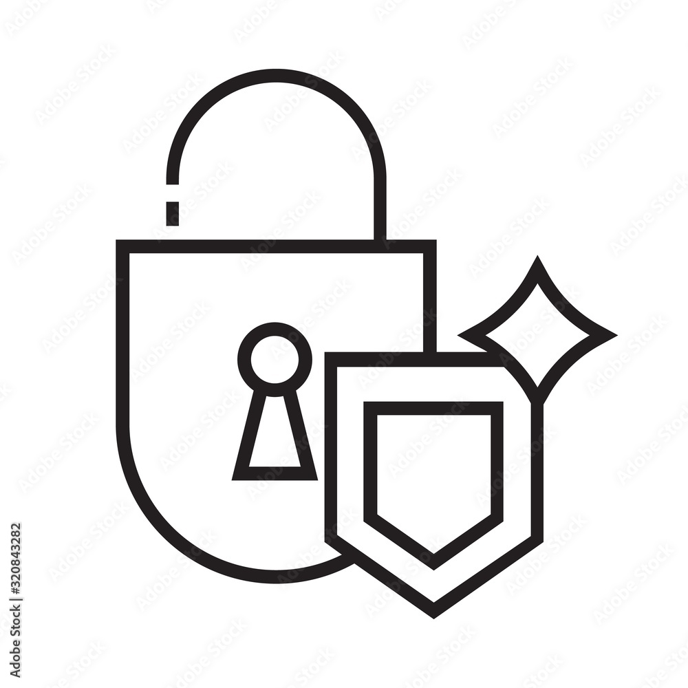 Secure icon is in line and pixel perfect style. Guarantee symbol for ...