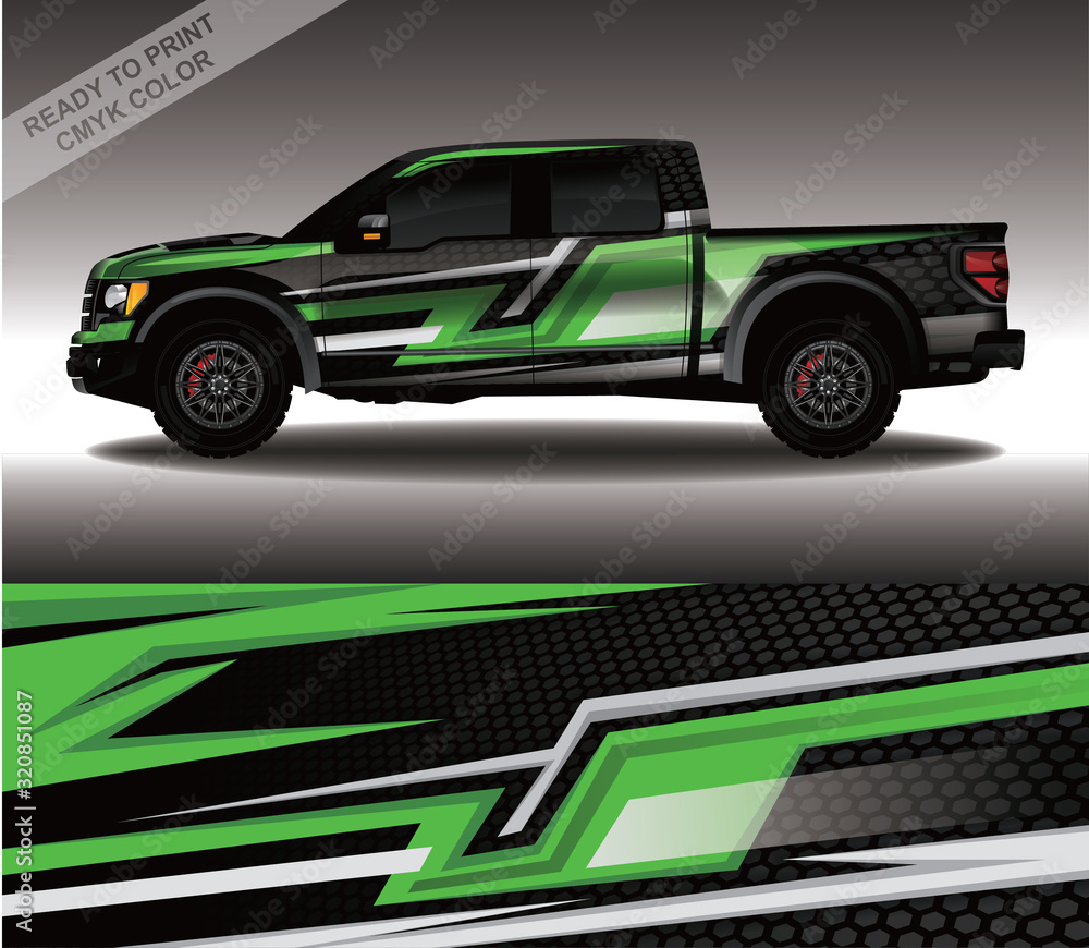 Car wrap decal design vector, custom livery race rally car vehicle ...