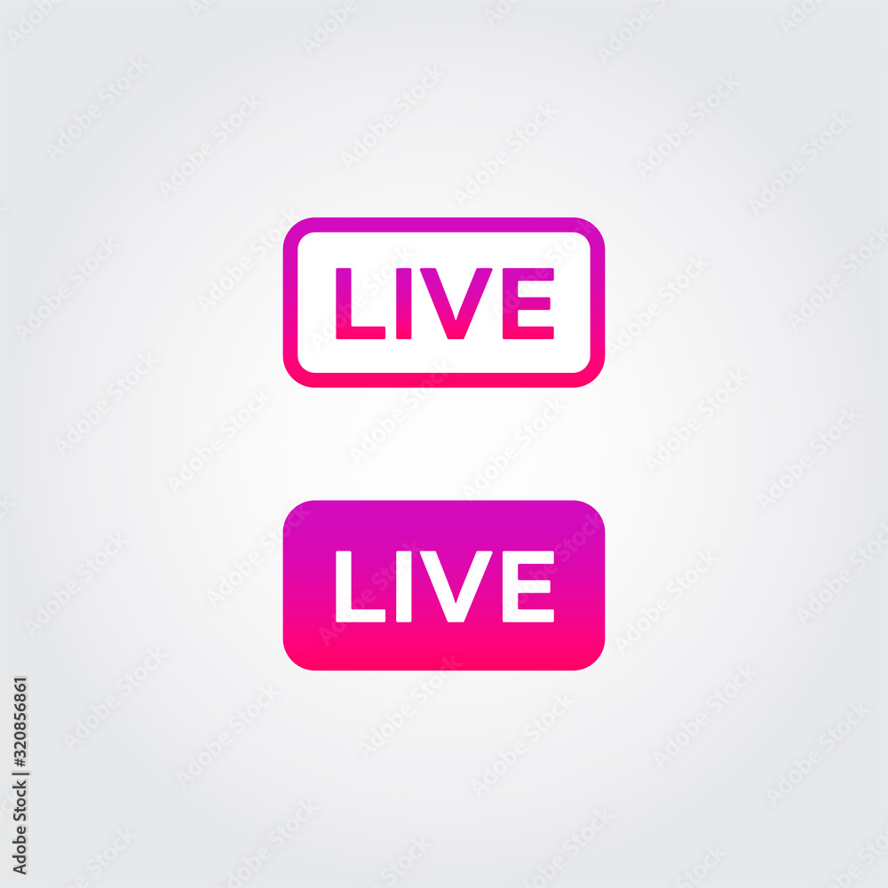 Live Stream icon. Instagram video streaming sign. Social media button ...