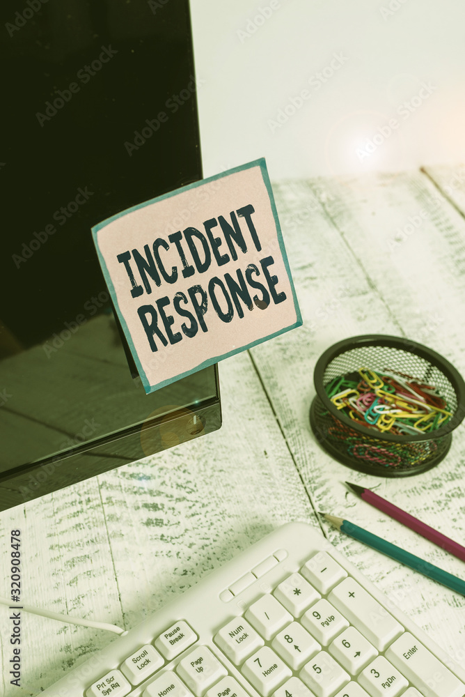 Handwriting text Incident Response. Conceptual photo addressing and ...