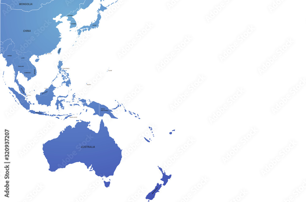 Pacific countries map. map of the world by region. graphic design world ...