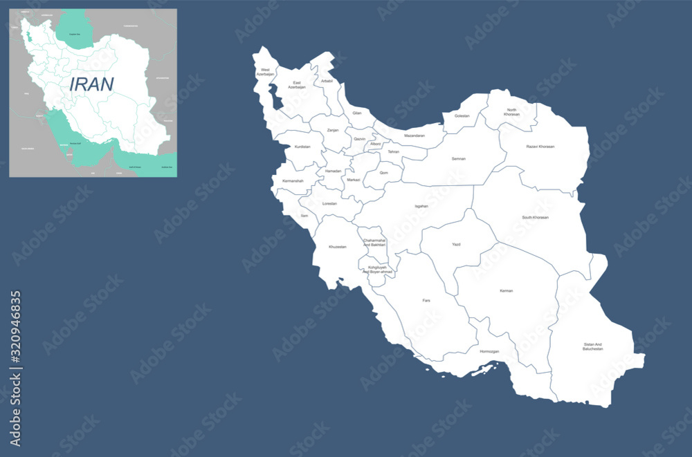 iran map. arab countries map. middle east countries map. Stock Vector ...