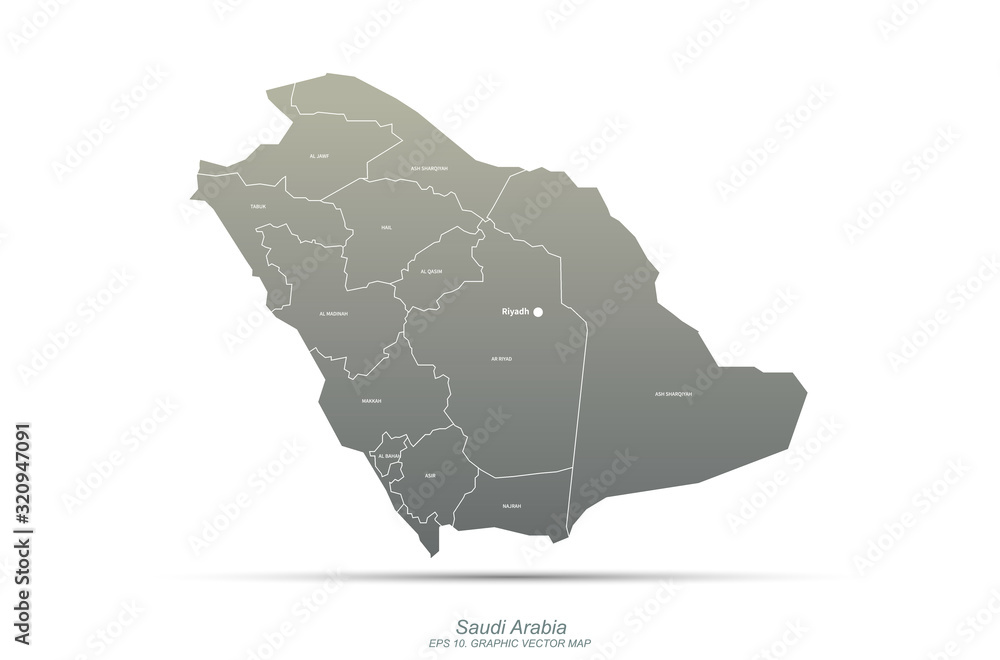 Vector de Stock saudi arabia map. arab countries map. middle east ...