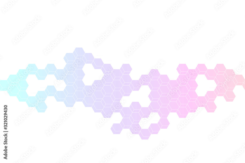 Technology abstract lines and dots connect background with hexagons ...