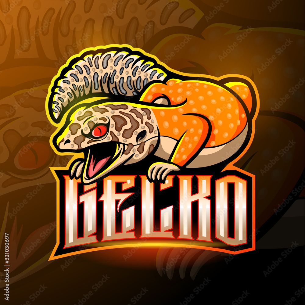 Vektor Leopard Gecko mascot logo for electronic sport gaming logo. ve ...